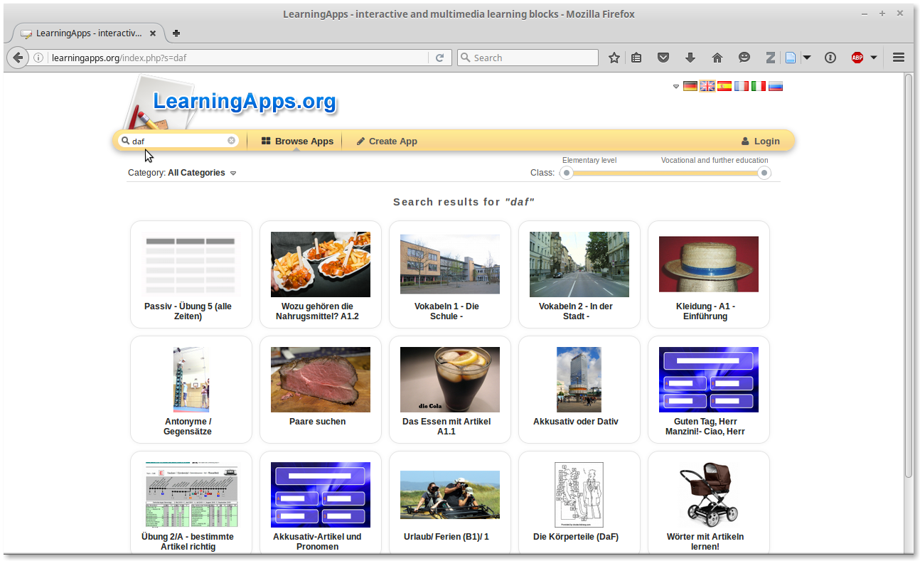 LearningApps - Das Online-Handbuch ‚Deutsch als Zweitsprache‘